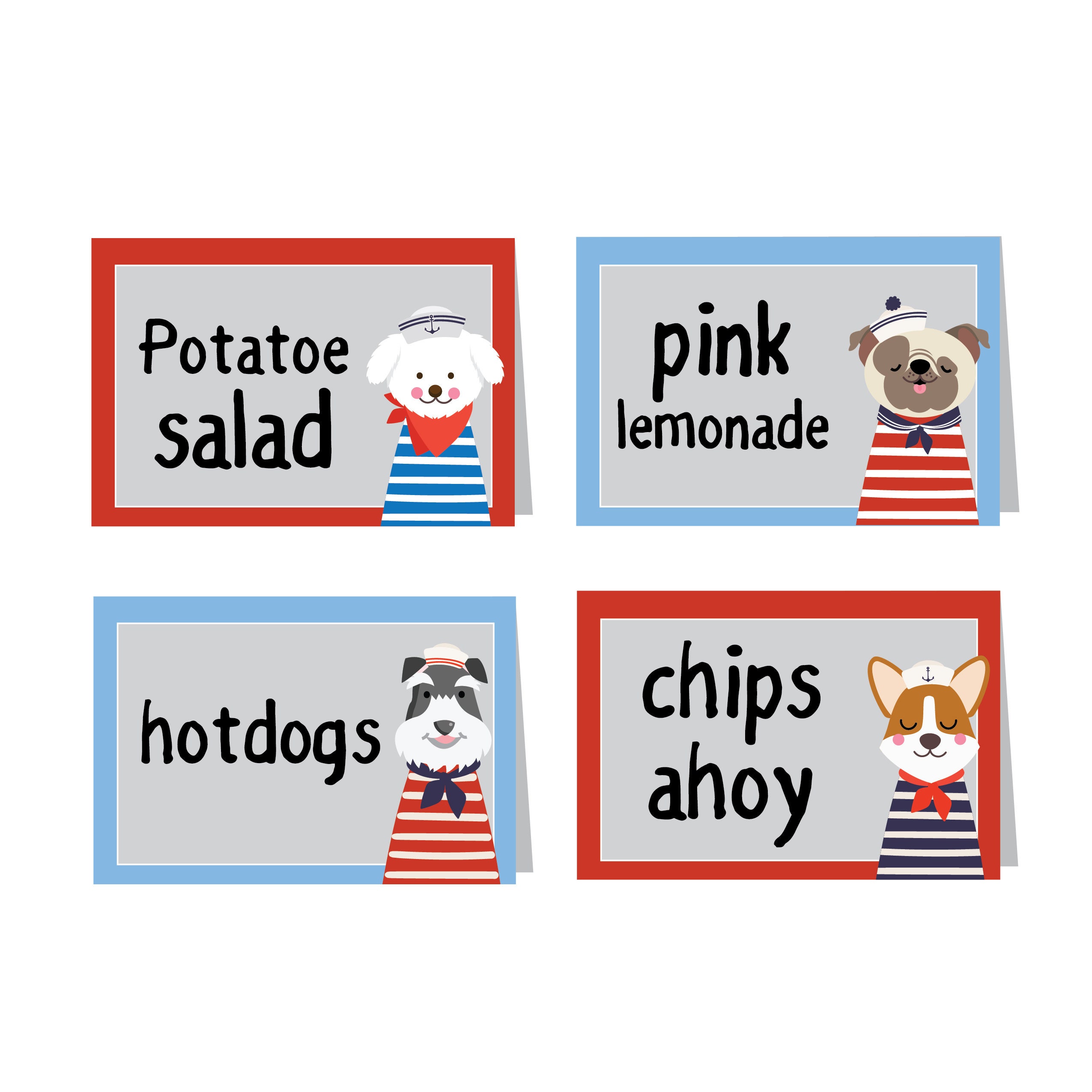 Printable Food Name Tags