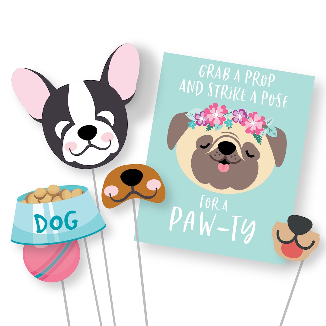Dog Photo Booth Props - Dog - Puppy Birthday Props - Instant Download ...
