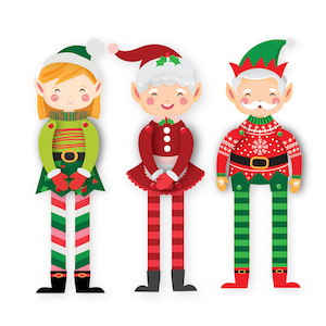 Christmas Elves 6 Articulated Paper Dolls Instant Download, Christmas ...