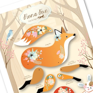 Articulated Paper Fox Doll, DIY Woodland Craft (digital Download) - Etsy