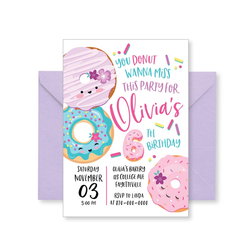 Donut Invitation - Etsy