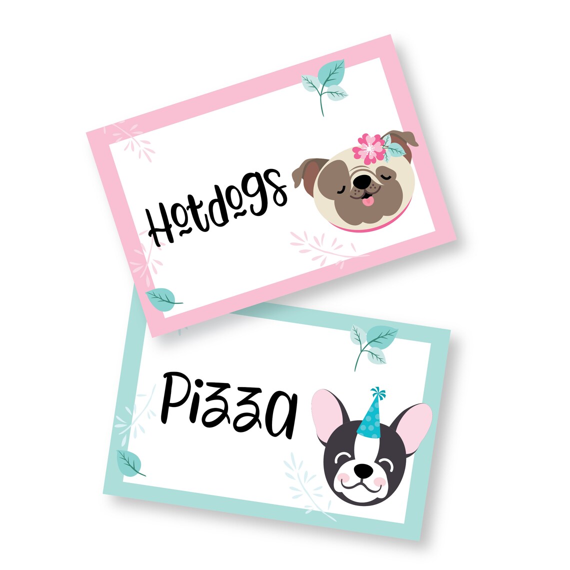 Dog Tent Cards or Labels Customized Printable DIY Place | Etsy