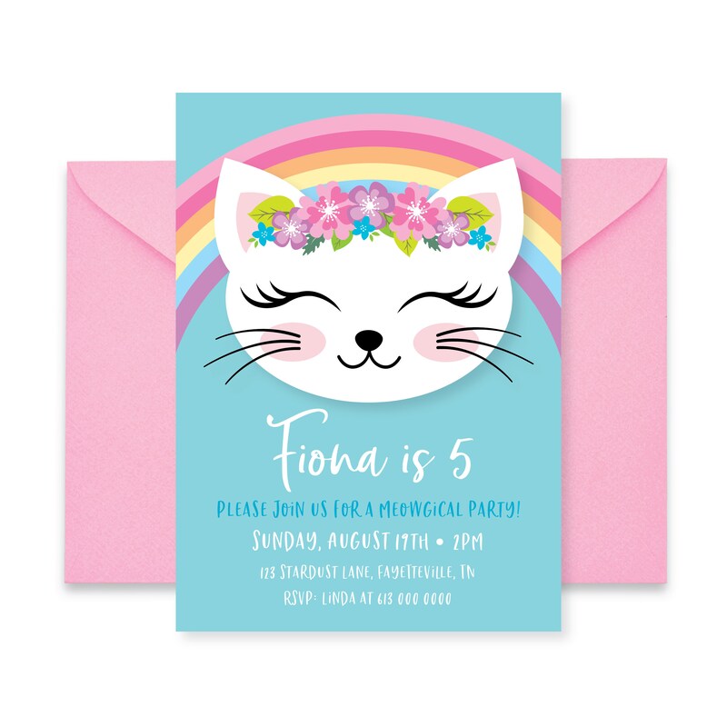 Cat Invitation - Etsy