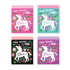 Unicorn Valentine's Day Cards, Printable Personalized Classroom Cards ...