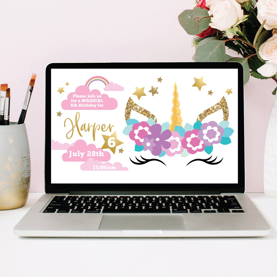 Sleeping Unicorn Facebook Event Header / Unicorn Birthday / - Etsy Canada