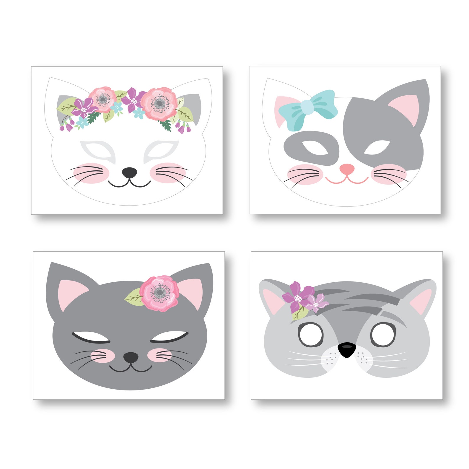 Cat Photo Booth Props Cat Kitten Birthday Props Instant - Etsy