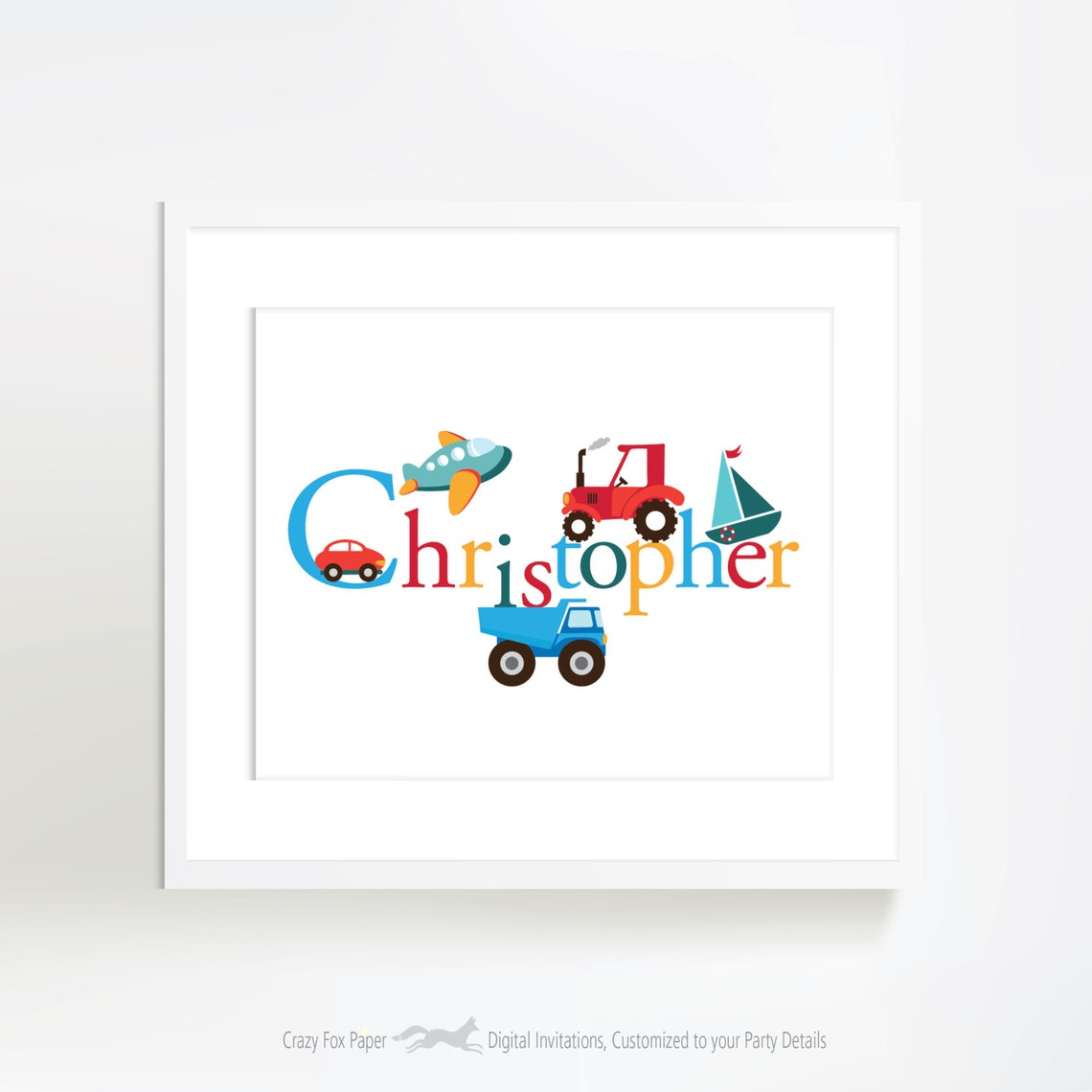 Boy's Name Art Printable Art Nursery Art DIY Art | Etsy
