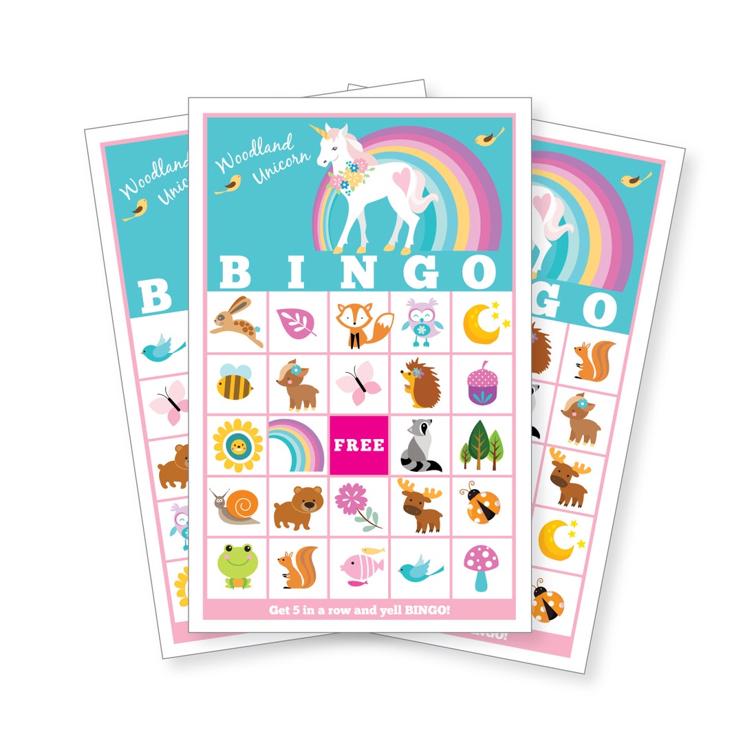 Unicorn BINGO Game - Kid's Printable Bingo Game - Bingo Party Game ...