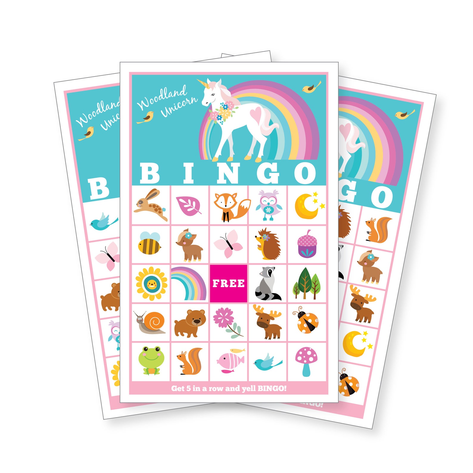 Unicorn BINGO Game - Kid's Printable Bingo Game - Bingo Party Game ...