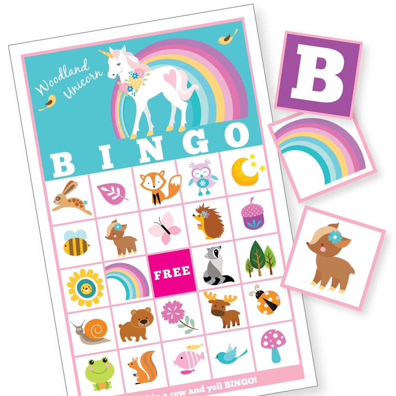 Unicorn BINGO Game - Kid's Printable Bingo Game - Bingo Party Game ...