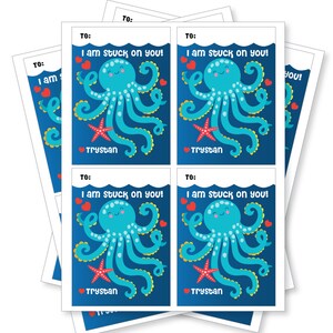 Octopus Valentines Day Cards, Printable DIY Valentine Classroom Cards ...