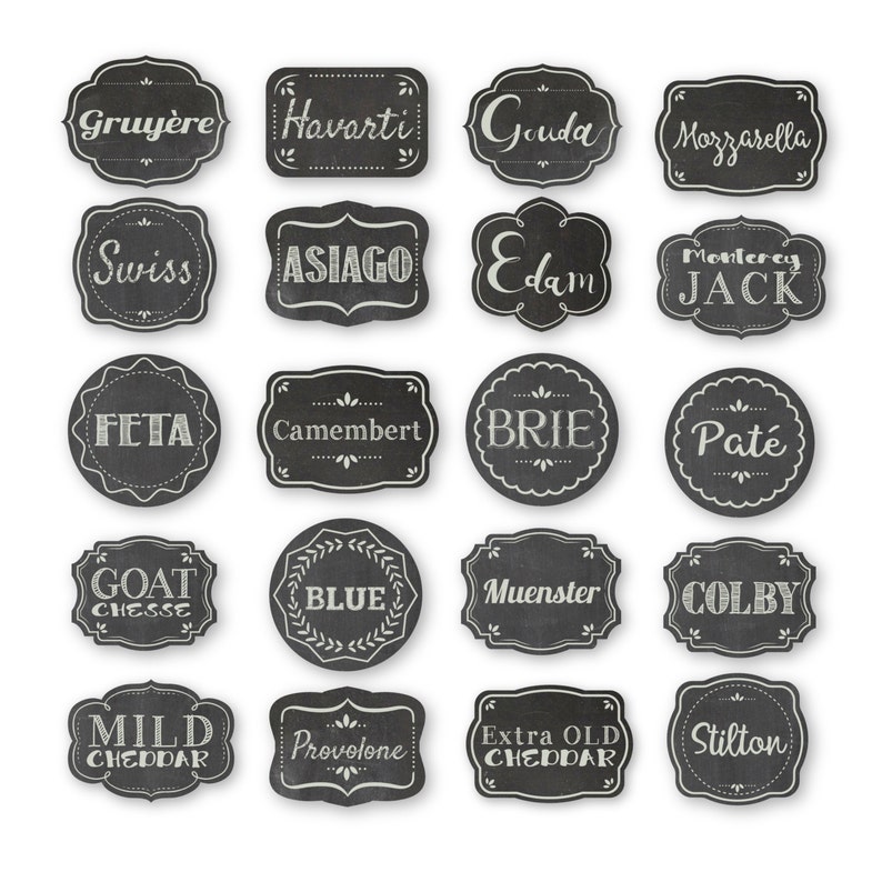 Cheese Party Name Tags Flags DIY Cheese Tags Printable | Etsy