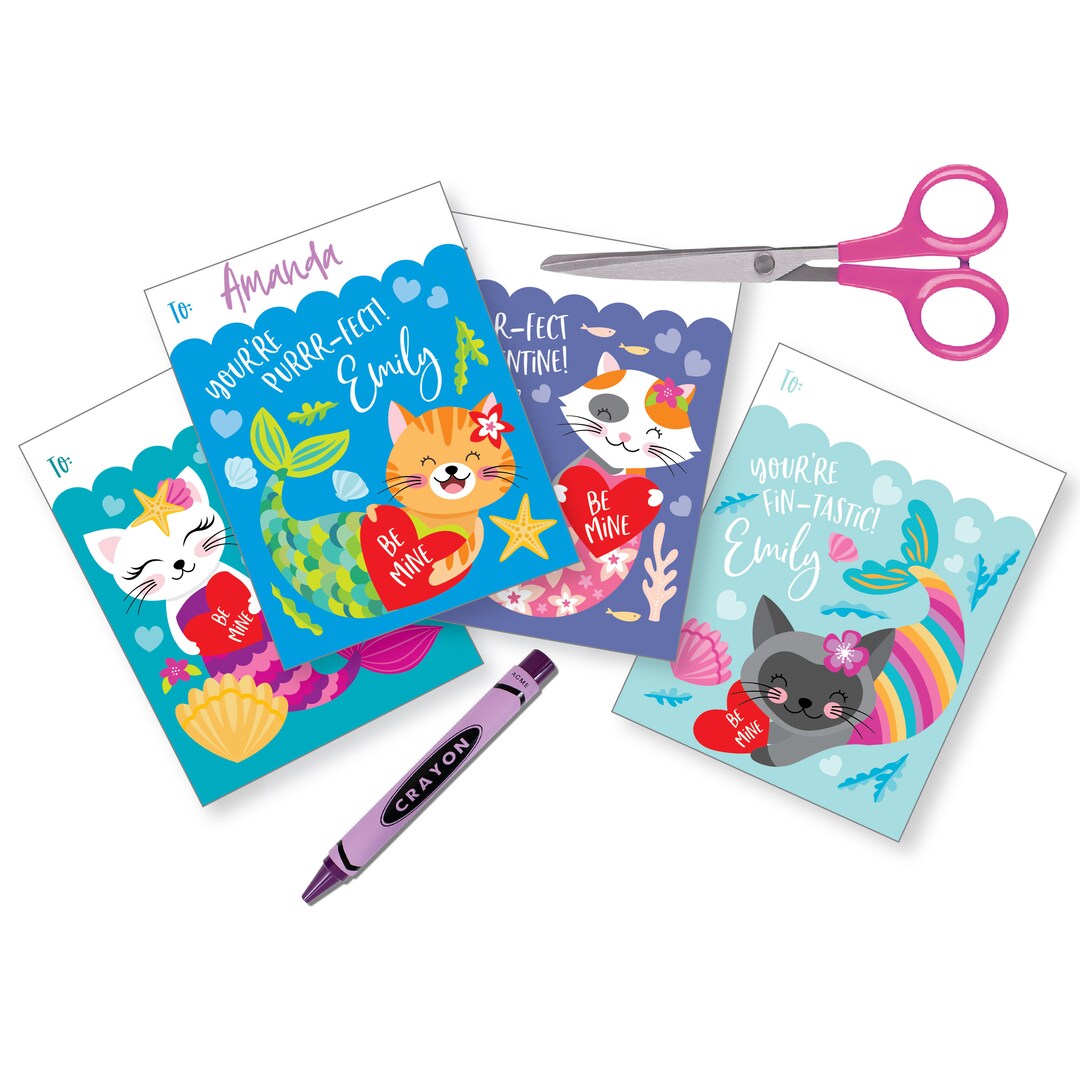 Caticorn Valentines Day Cards Printable DIY Card Classroom, Valentine ...