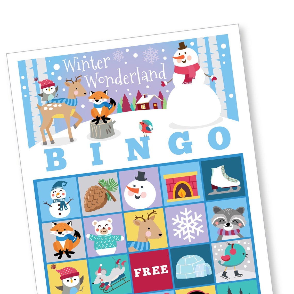 Winter BINGO Game Winter Wonderland Game Kid's - Etsy