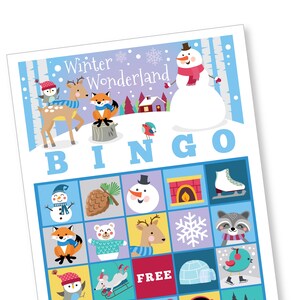 Winter BINGO Game - Winter Wonderland Game, Kid's Printable Bingo Game ...