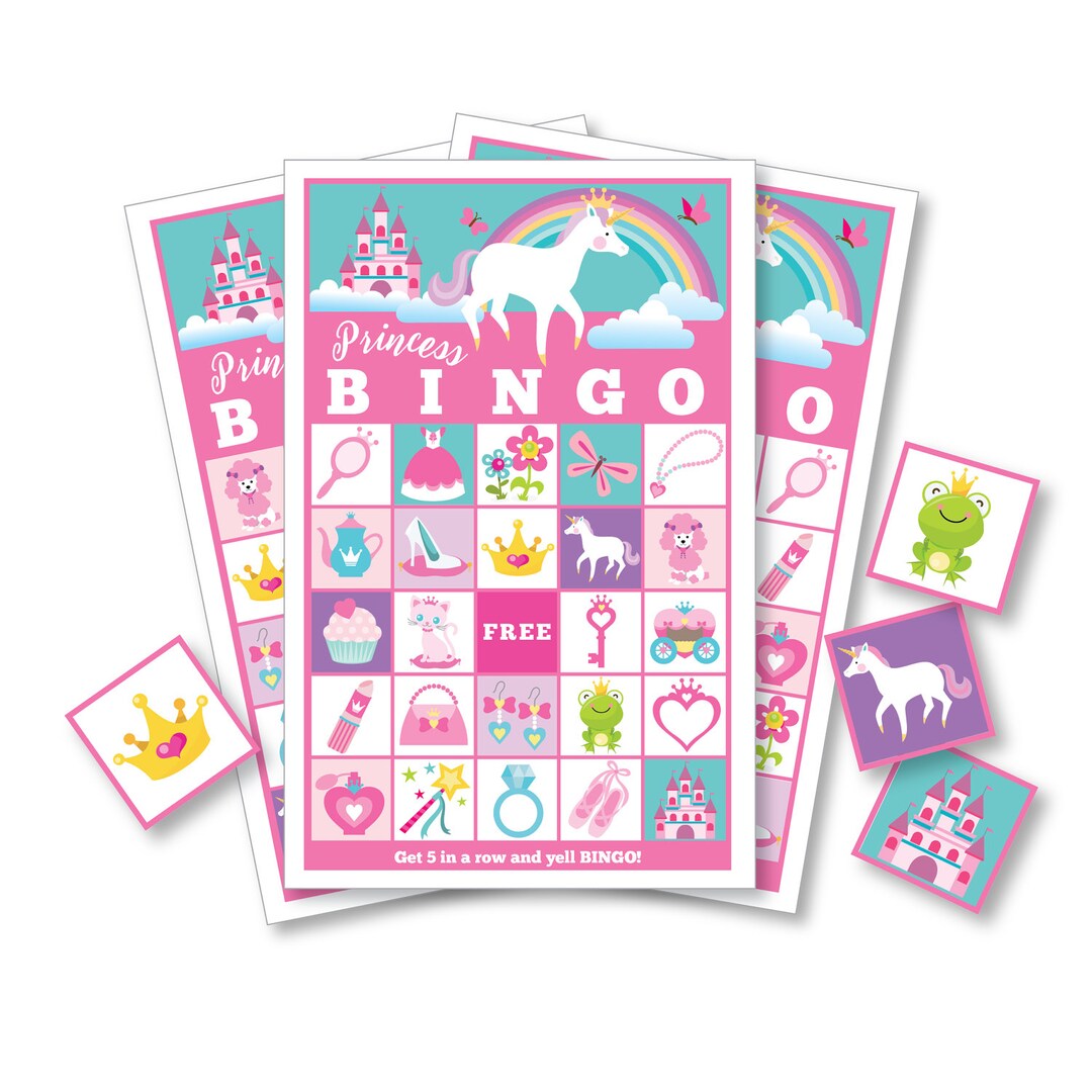 Princess BINGO Game, 36 Different Bingo Cards, Princess Party Game, DIY ...