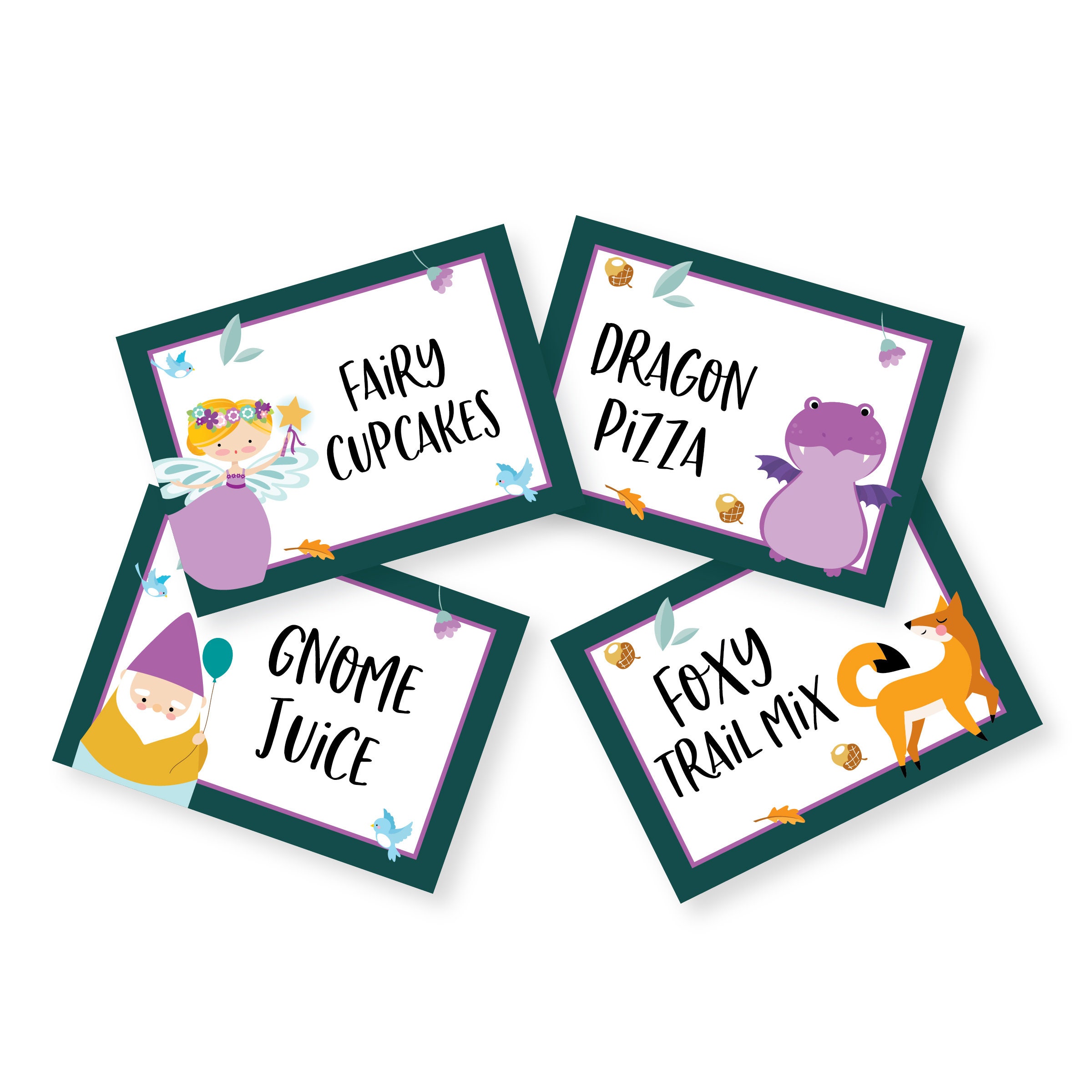 Printable Party Food Name Cards