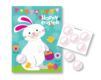 Pin the Tail on the Bunny Easter Printable Game (INSTANT DOWNLOAD) by ...