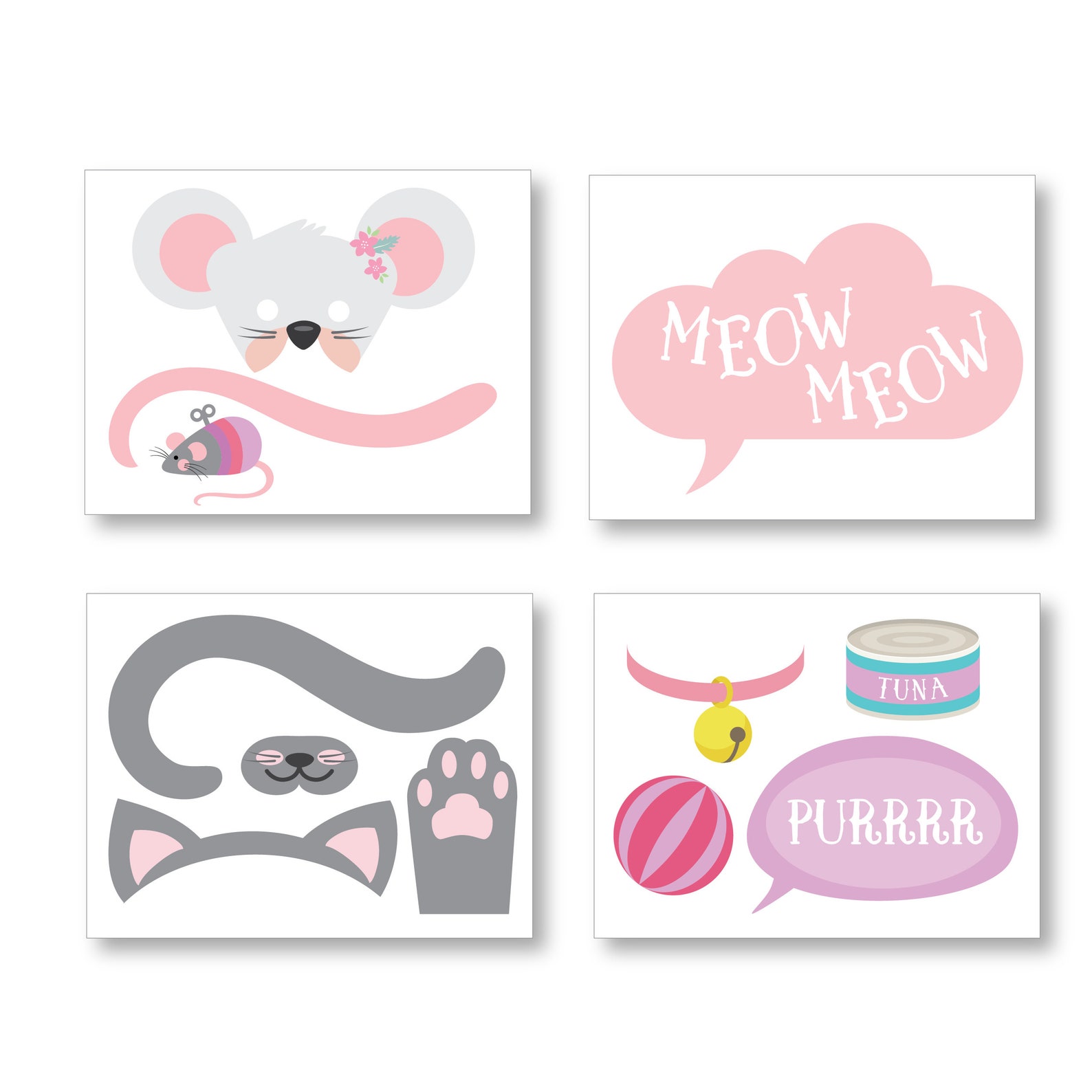 Cat Photo Booth Props Cat Kitten Birthday Props Instant - Etsy