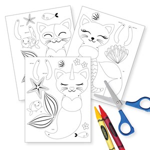 3 Articulated Paper Caticorn Dolls, Instant DIY Download - Caticorn ...