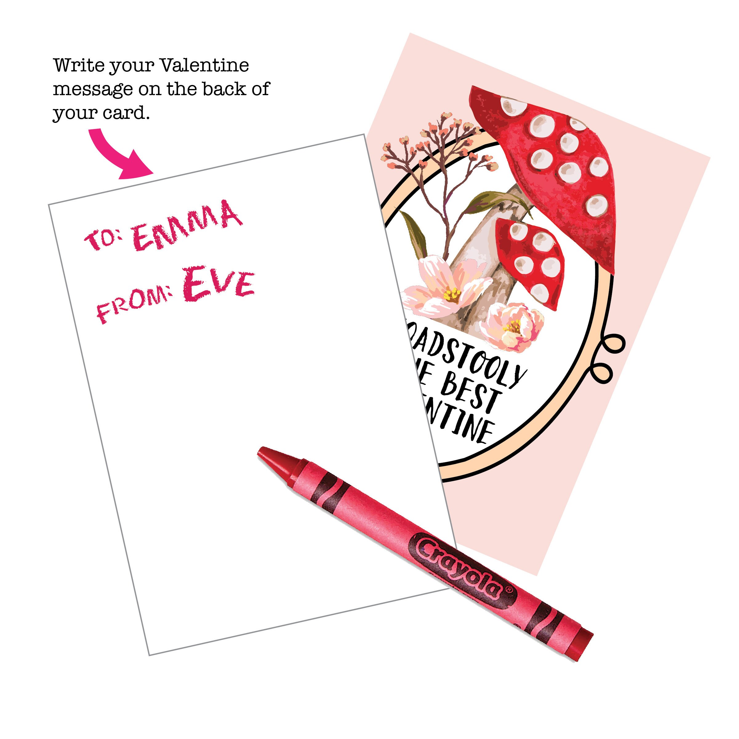 Mushroom Valentines Day Cards, Printable DIY Cards, Classroom Valentine ...