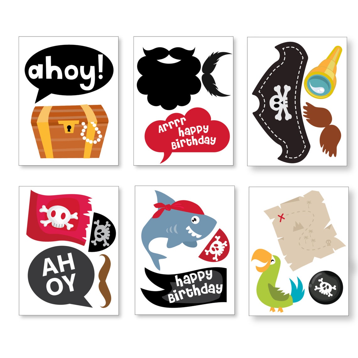 Boys Pirate Photo Booth Props Pirate Birthday Props - Etsy