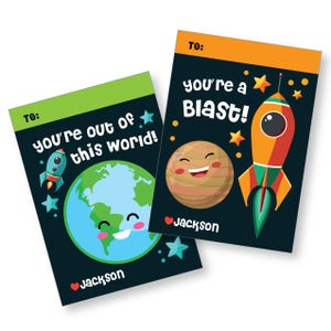 Outer Space Valentine's Day Cards, Printable DIY Classroom Cards ...