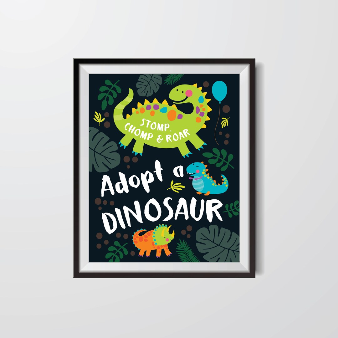 Adopt a Dinosaur and Certificate, Adoption Sign, Favor Tag, Boys ...