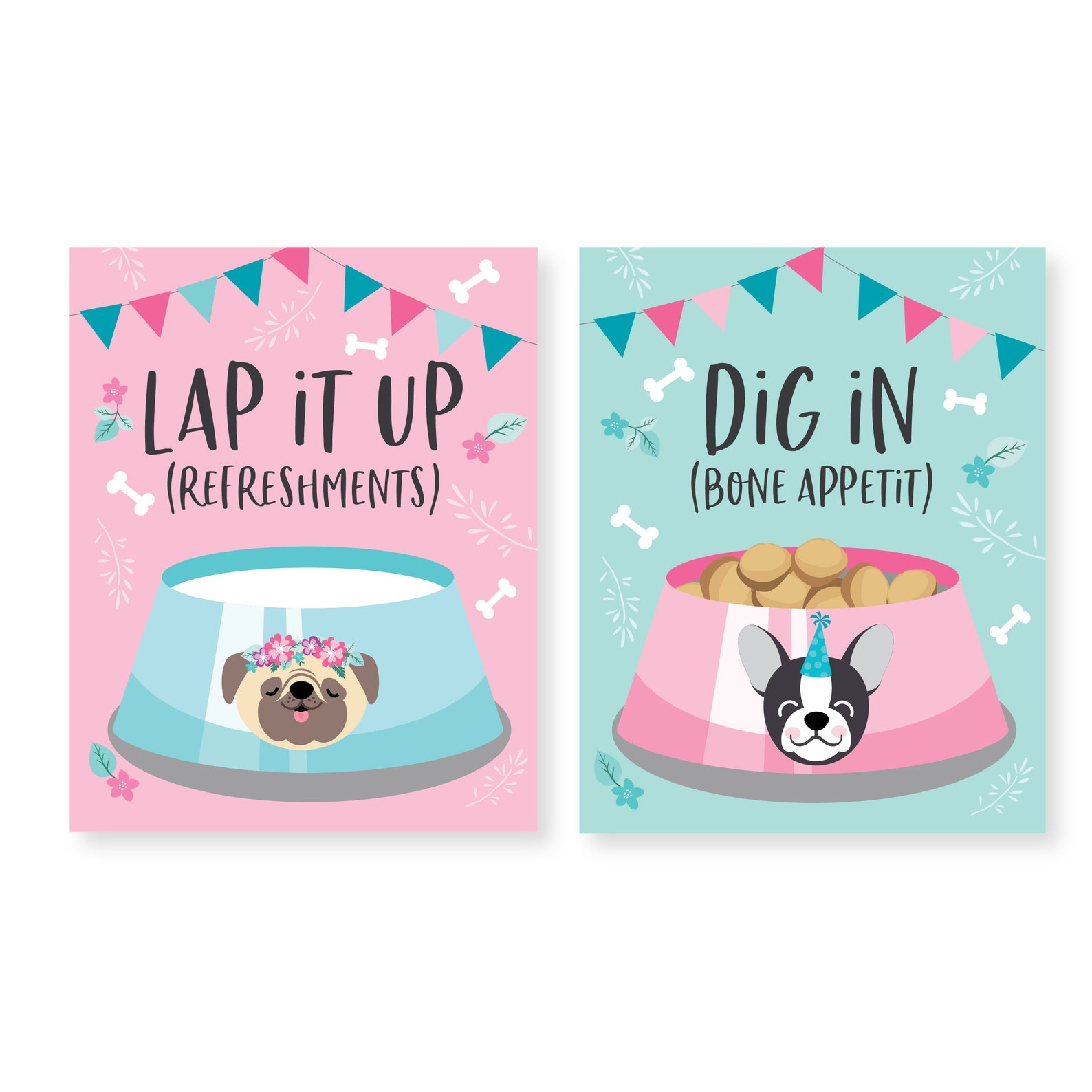 Dog Party Signs Puppy Dog Birthday Printable Signs Buffet - Etsy