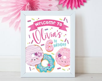 Donut Birthday Sign Donut Welcome Sign Donut Birthday - Etsy