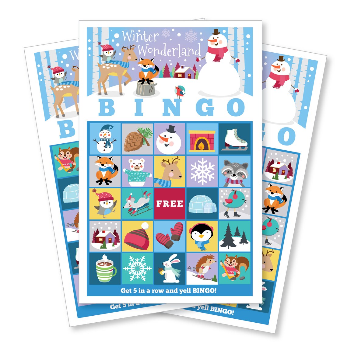 Winter BINGO Game Winter Wonderland Game Kid's | Etsy