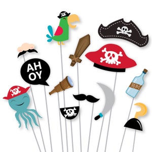 Boys Pirate Photo Booth Props - Pirate Birthday Props - Instant ...