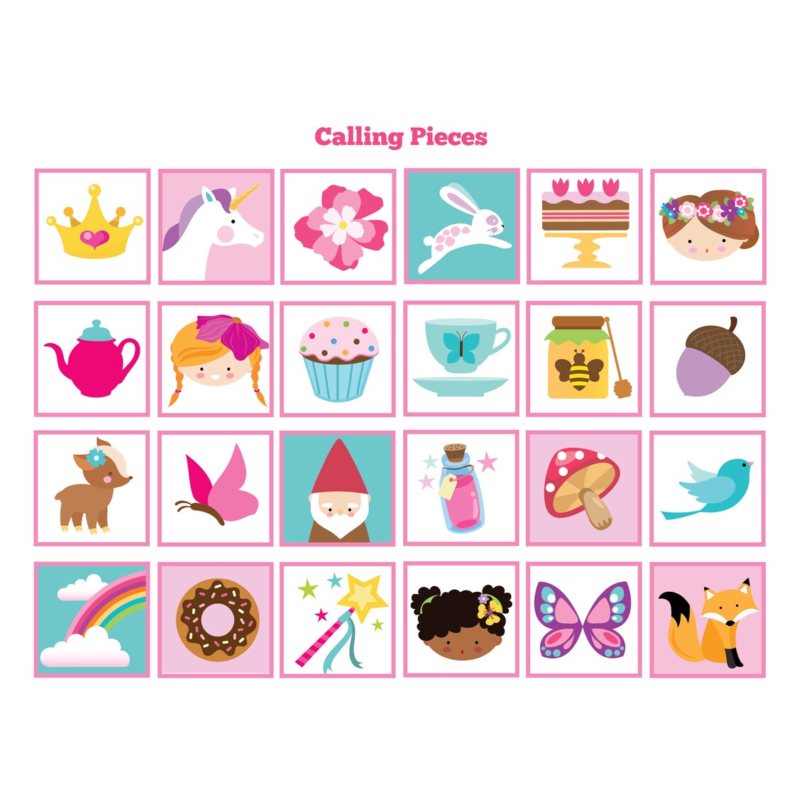 Fairy BINGO Game Girl's Printable Bingo Game Bingo | Etsy