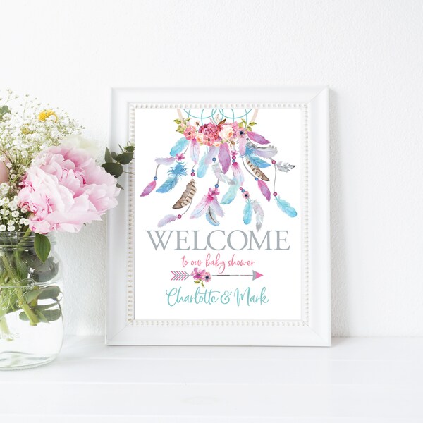 Feathers Welcome Sign - Etsy