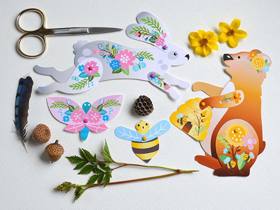 Articulated Paper Animals – DIY Woodland Friends (instant Download) - Etsy