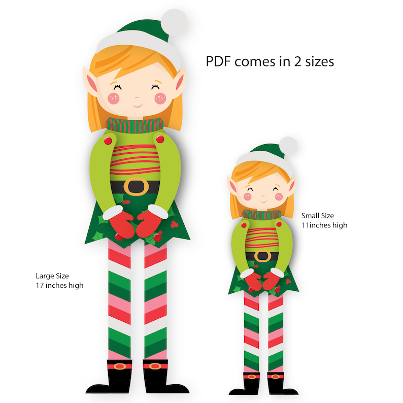 Christmas Elves 6 Articulated Paper Dolls Instant Download, Christmas ...