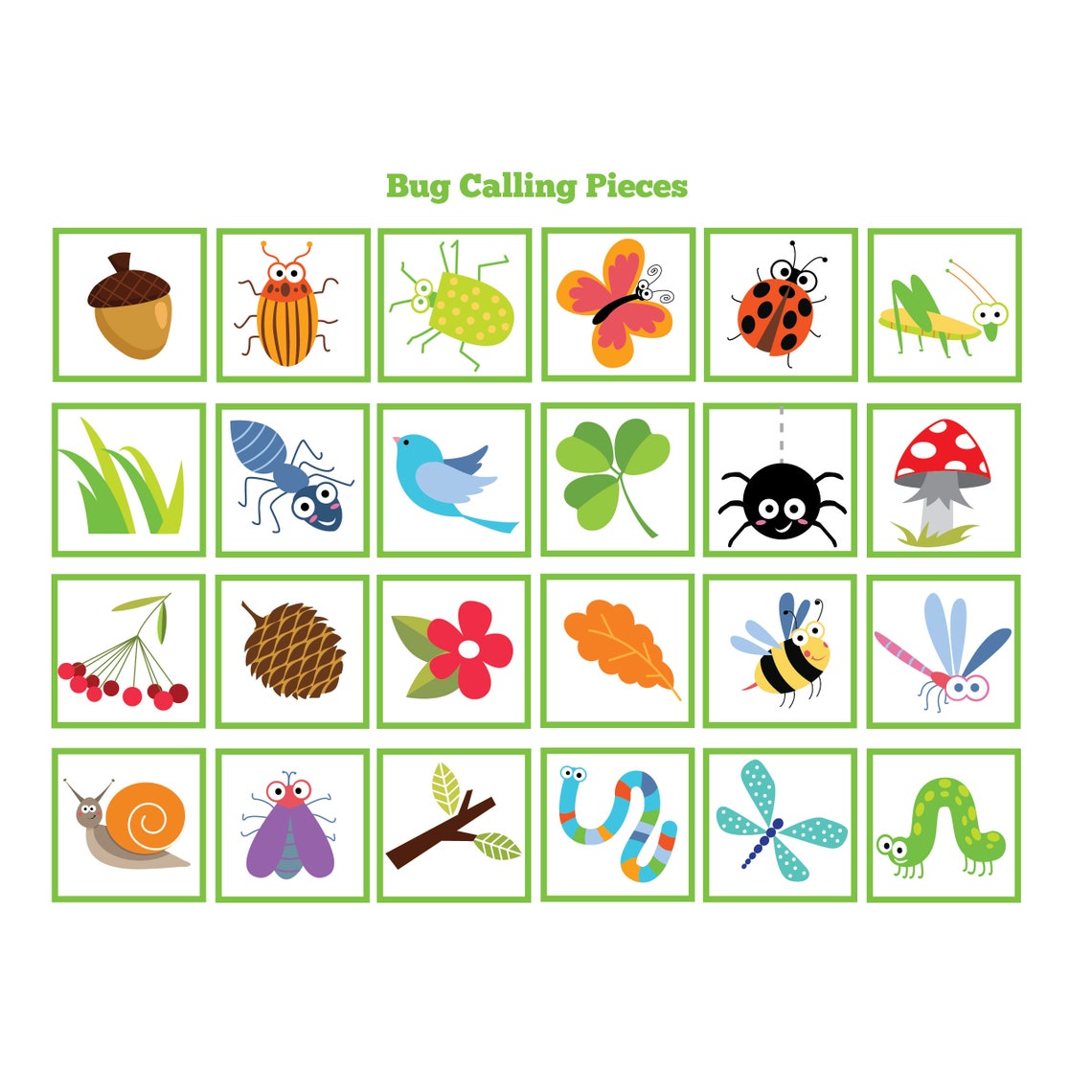 Bug BINGO Game Kid's Printable Bingo Game Bingo Game - Etsy