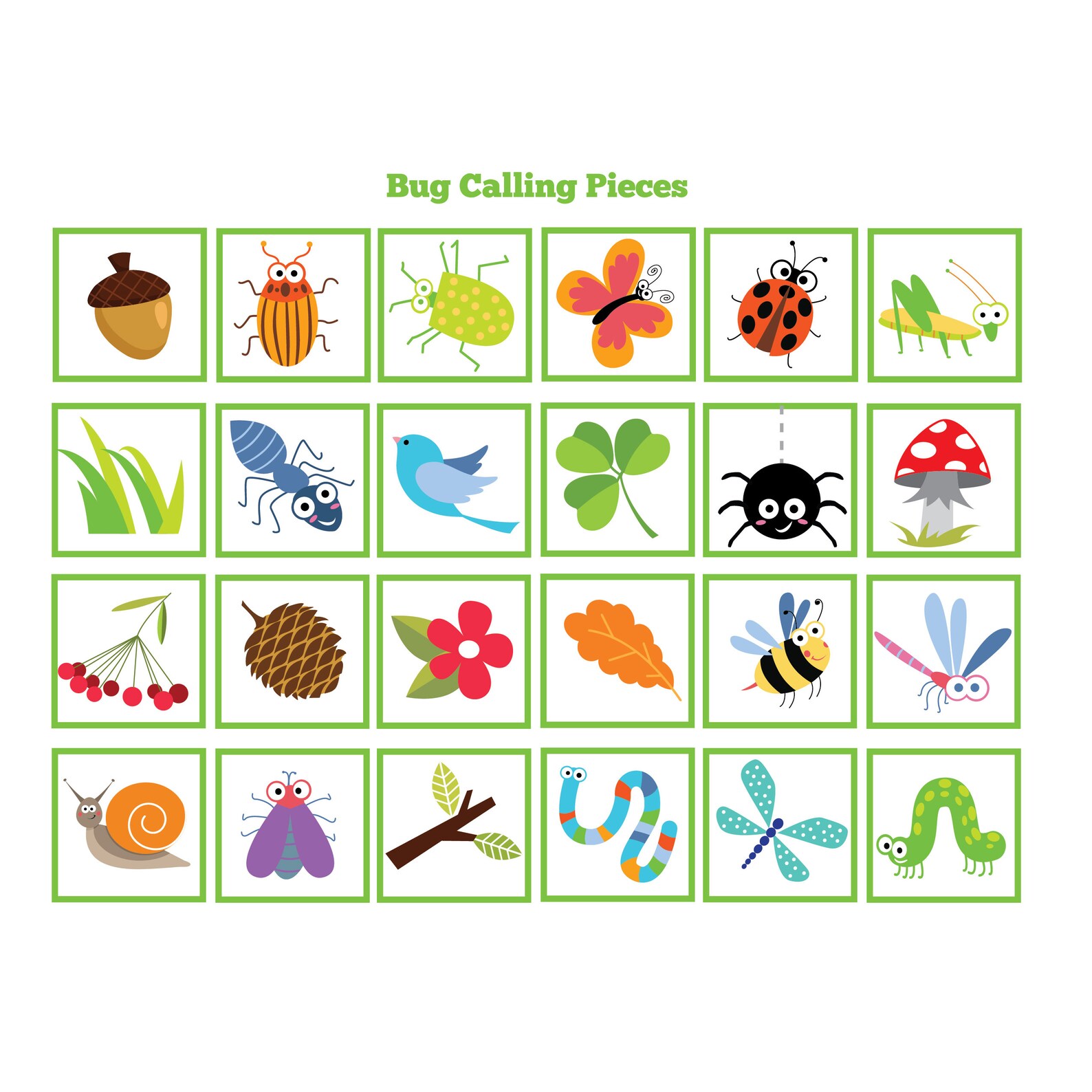 Bug BINGO Game Kid's Printable Bingo Game Bingo Game - Etsy