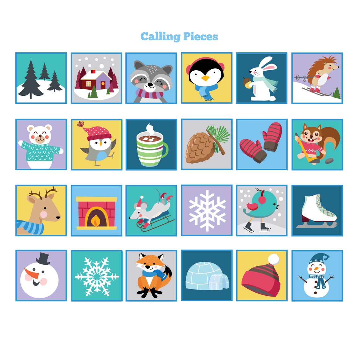Winter Wonderland Bingo Game - 70 Cards (instant Download) - Etsy