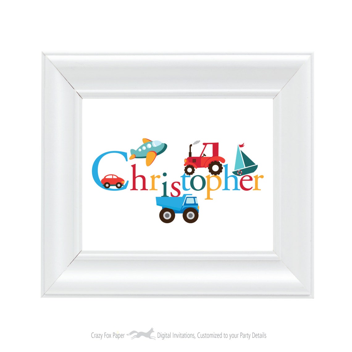 Boy's Name Art Printable Art Nursery Art DIY Art | Etsy