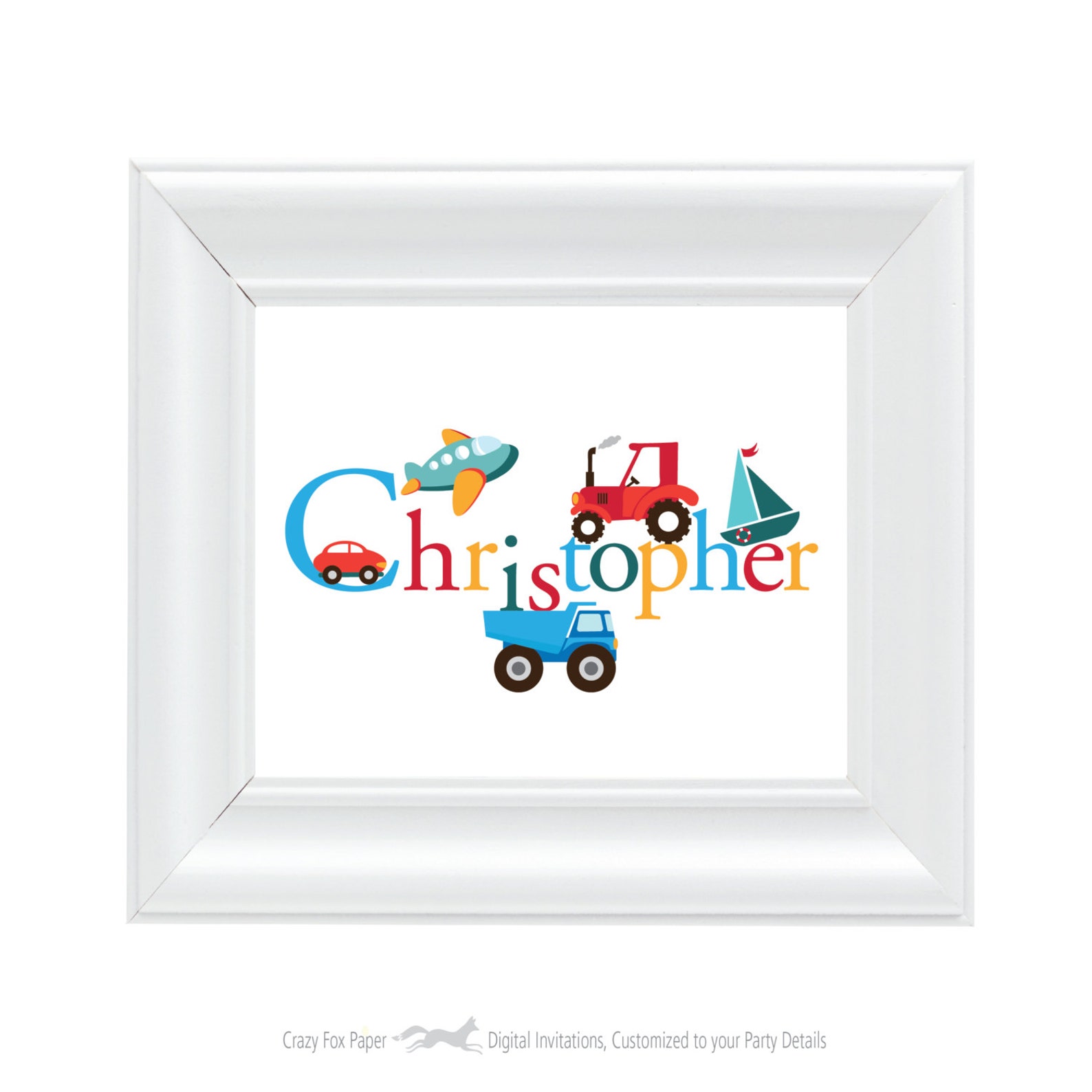 Boy's Name Art Printable Art Nursery Art DIY Art | Etsy