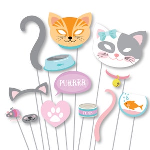 Cat Photo Booth Props - Cat - Kitten Birthday Props - Instant Download ...
