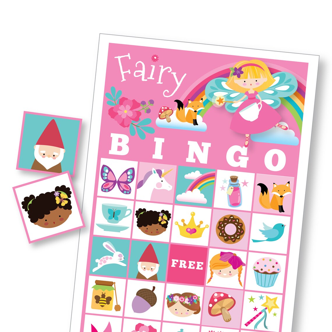 Fairy BINGO Game Girl's Printable Bingo Game Bingo - Etsy
