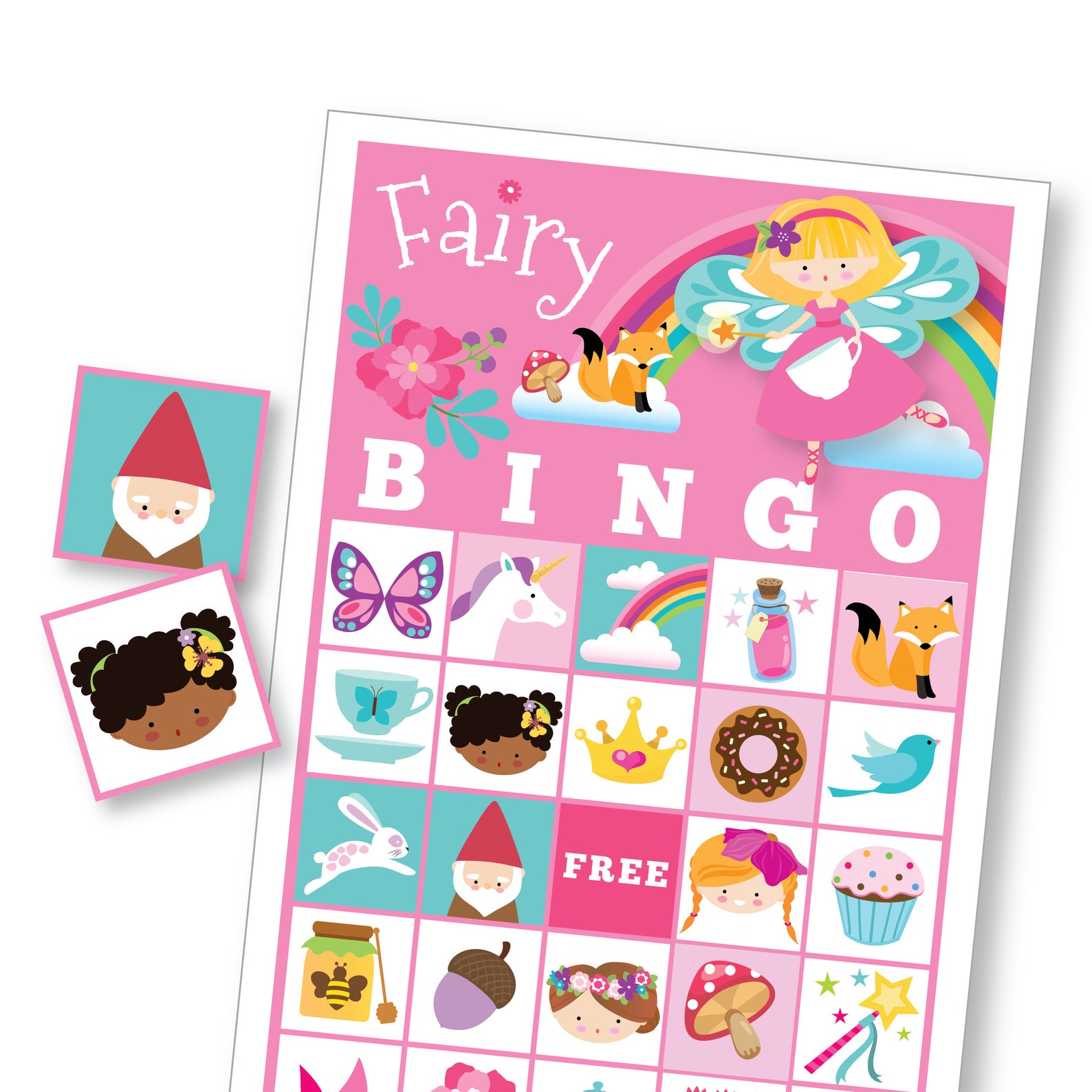 Fairy BINGO Game Girl's Printable Bingo Game Bingo - Etsy