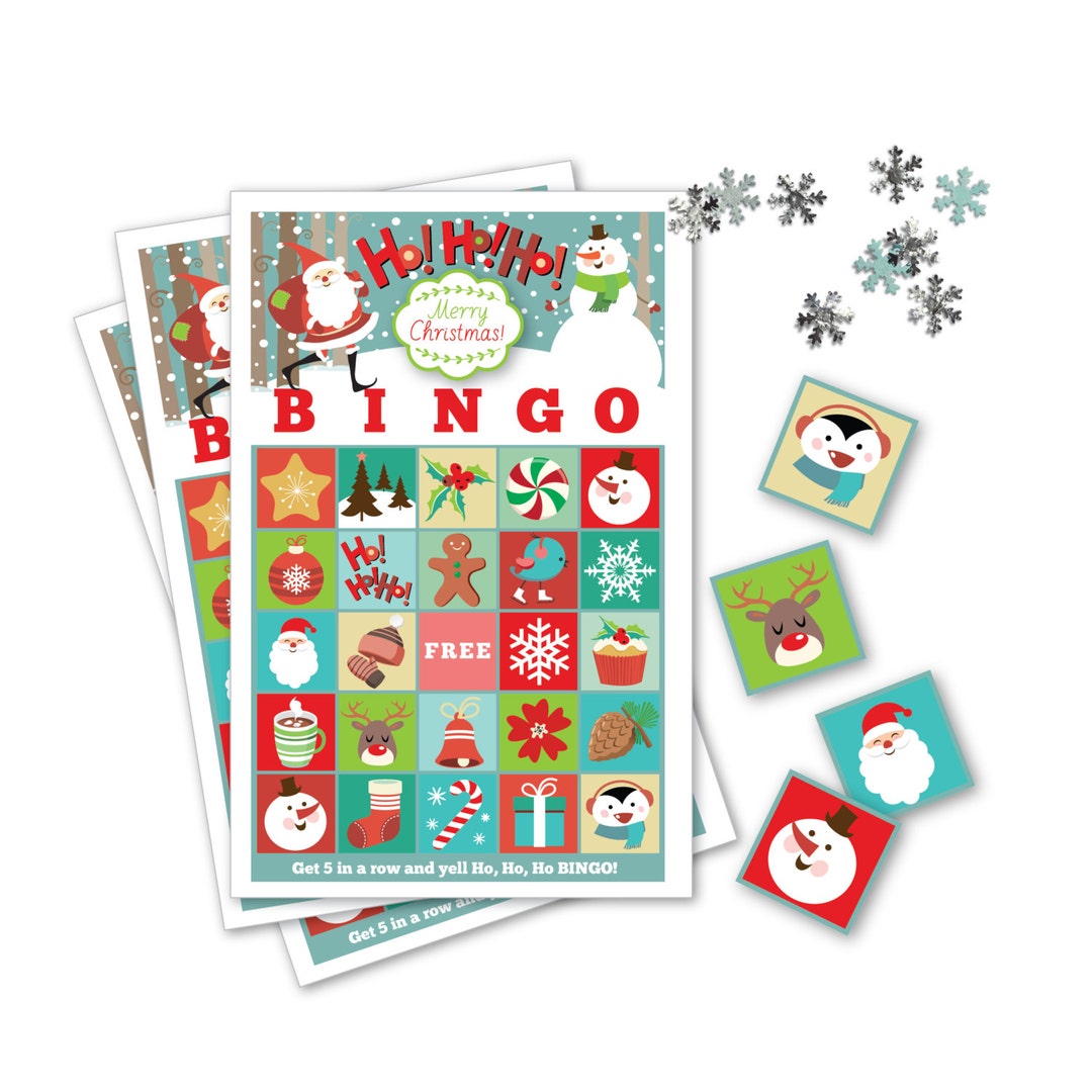 Ho, Ho, Ho BINGO Game - Let It Snow BINGO - Kid's Printable Bingo Game ...