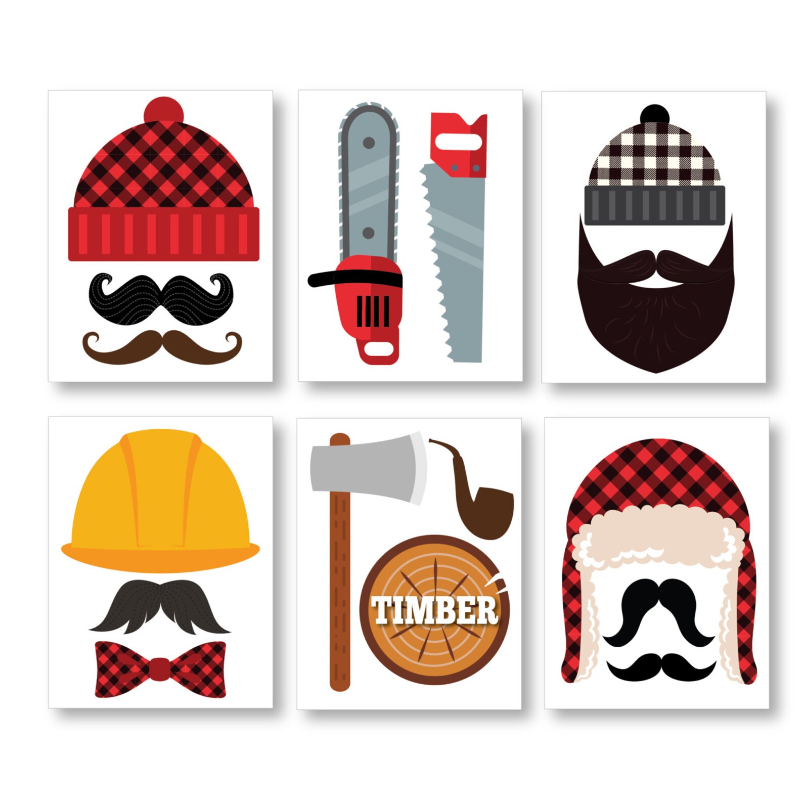 Lumberjack Photo Booth Props - Photobooth Props - Lumberjack and Jill ...