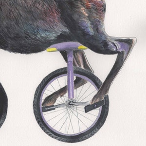 Moose Cycle - Original Watercolor by Leanne Sowa, Moose, Unicycles ...