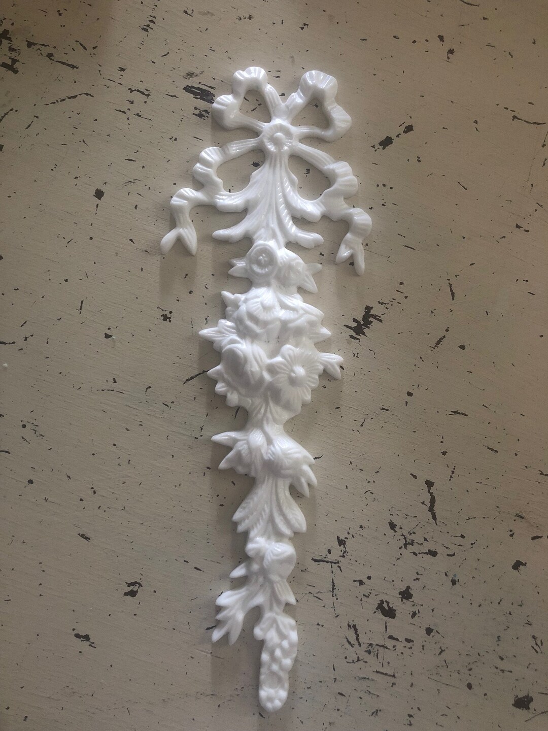 Shabby Chic Resin Furniture Applique! Large Rosette Bow Drop! - Etsy