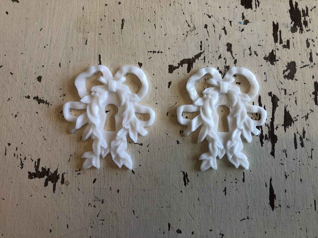 Shabby Chic Resin Furniture Applique! Bow Laurel Swag Keyhole ...