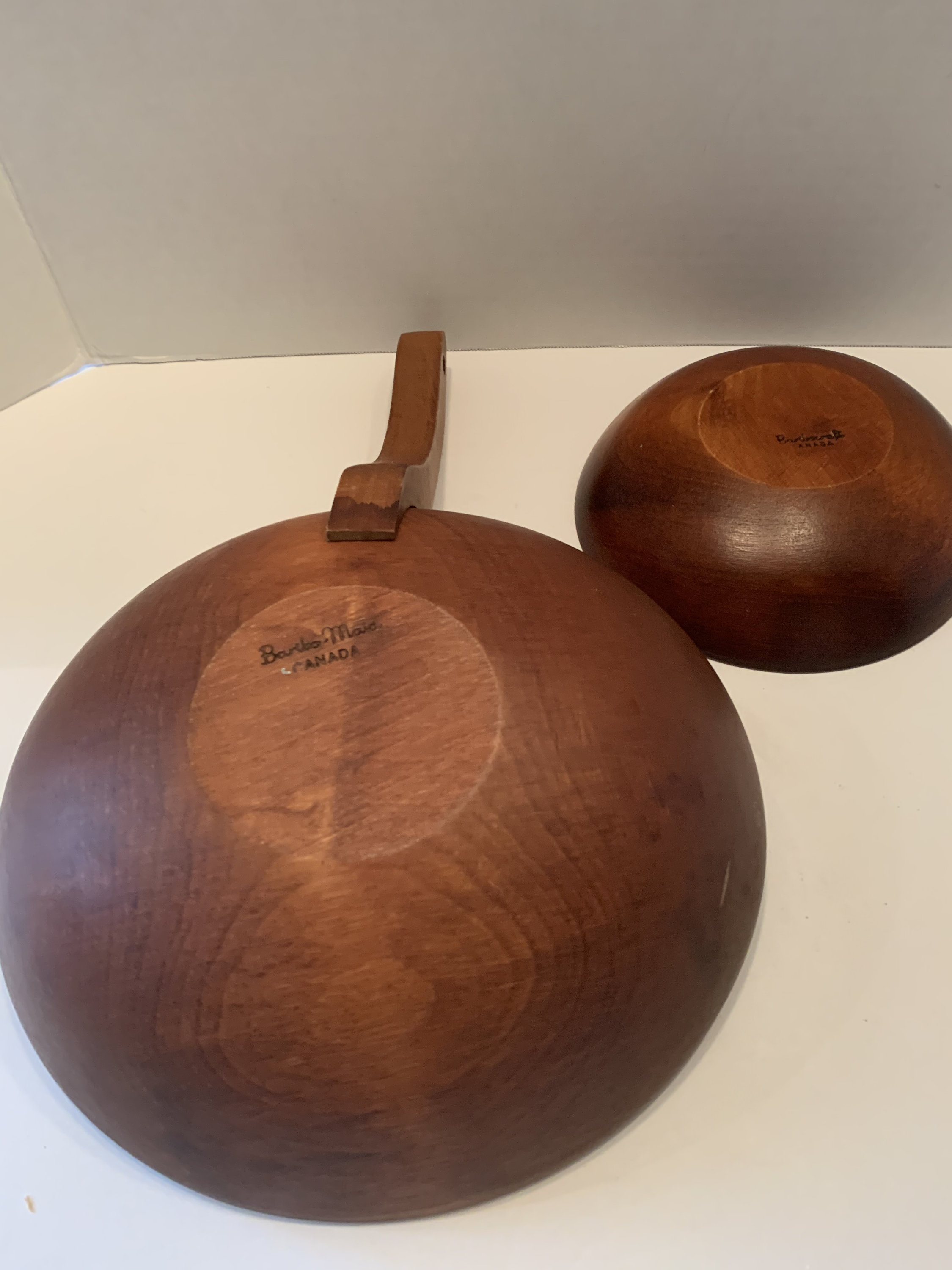 Vintage BARIBOCRAFT Canada WOODEN Handle Bowl with Matching | Etsy